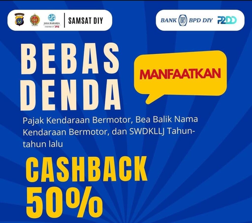 Bebas Denda Pajak Kendaraan Bermotor Cashback 50 Persen di Samsat ...